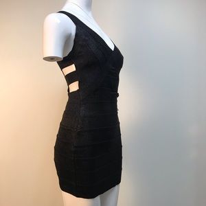 WOW couture | Dresses | Wowcouture Black Glitter Bandage Dress With ...